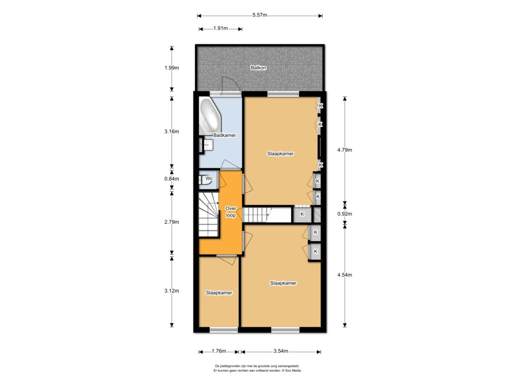 plattegrond-2e-verdieping-kanaalweg-77 - Peters Projecten